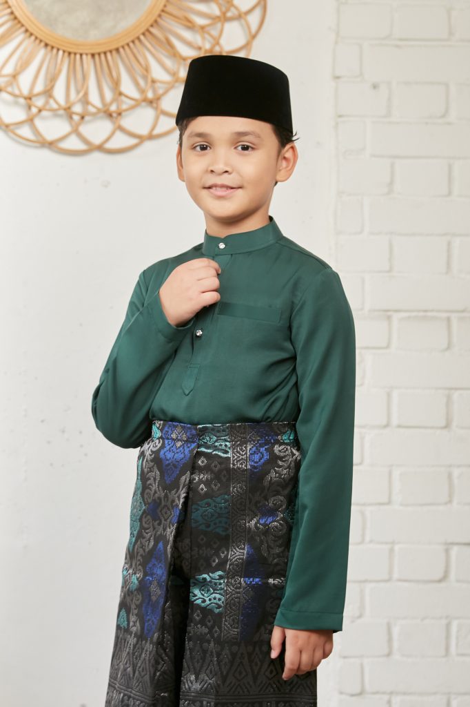 BAJU MELAYU KIDS – EMERALD GREEN – Harraz Malaysia